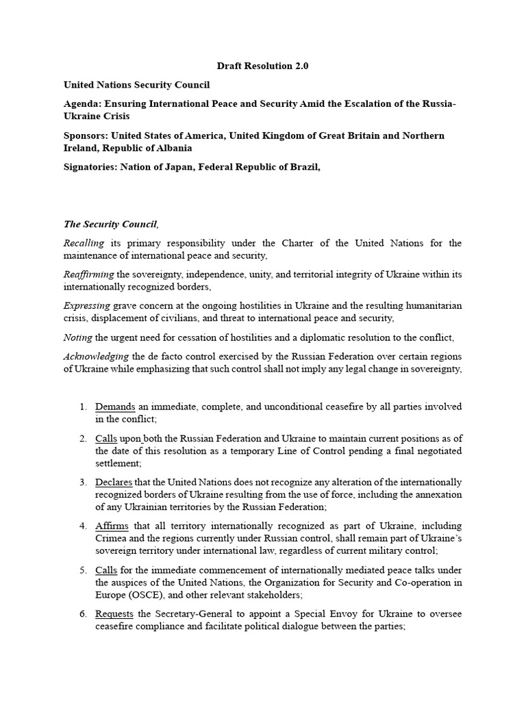 UNSC Resolution 2.0 | PDF | Ukraine | United Nations Security Council