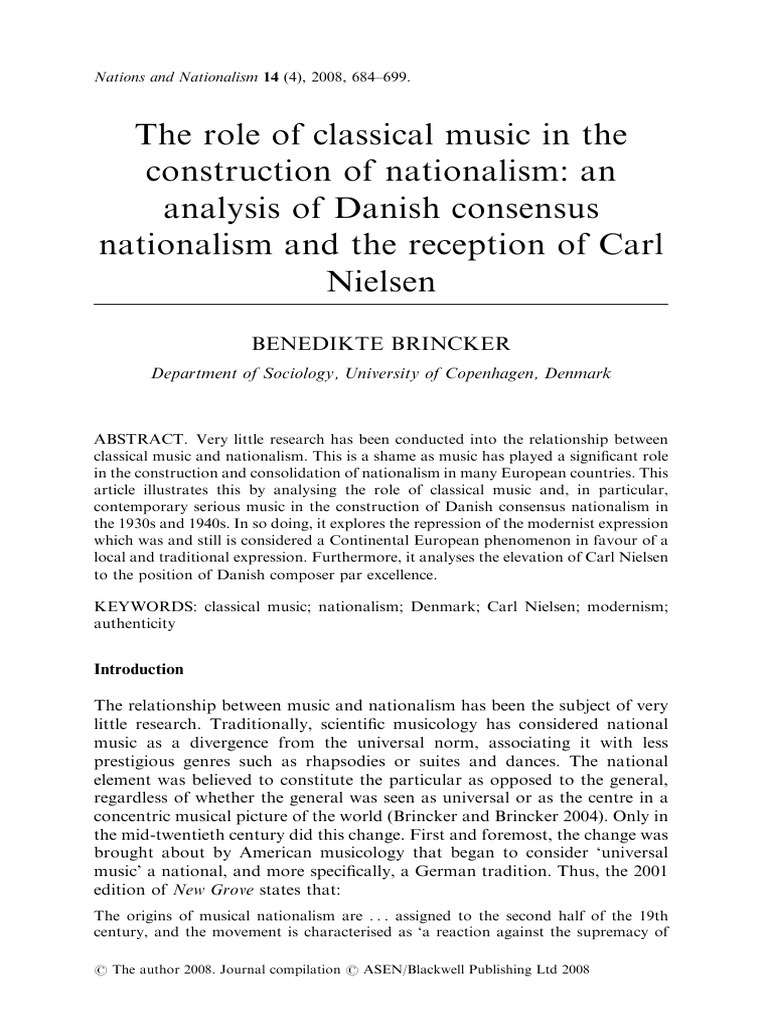 Classical Music and Danish Nationalism | PDF | Nationalism