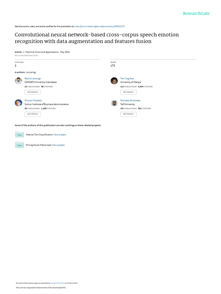 Convolutional Neural Network-Based Cross-Corpus SP | PDF | Applied Mathematics | Algorithms