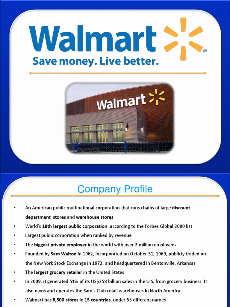 Walmart Presentation | PDF | Walmart | Retail