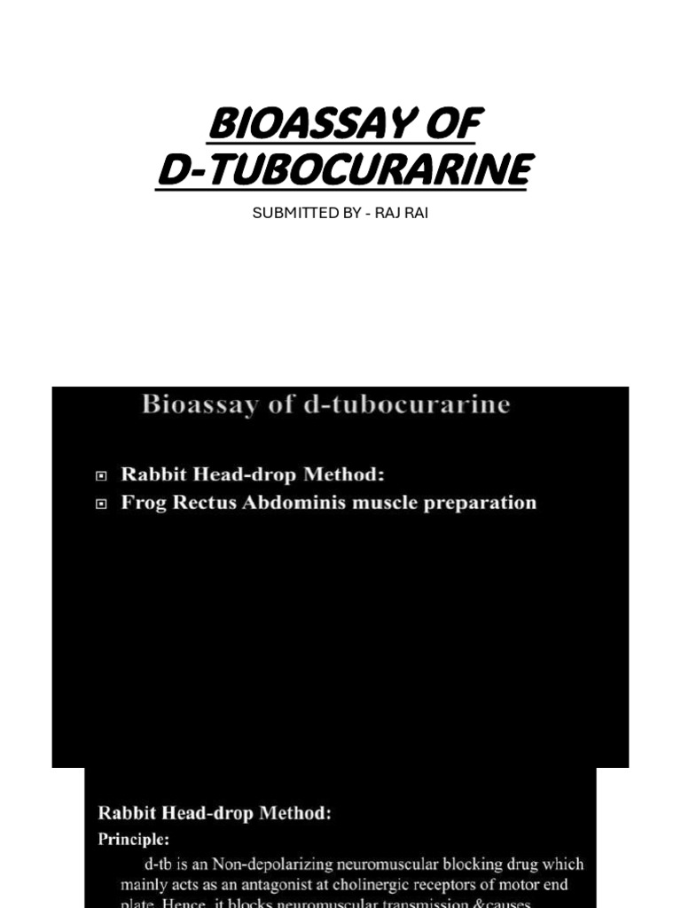 Bioassay Of: D-Tubocurarine | PDF