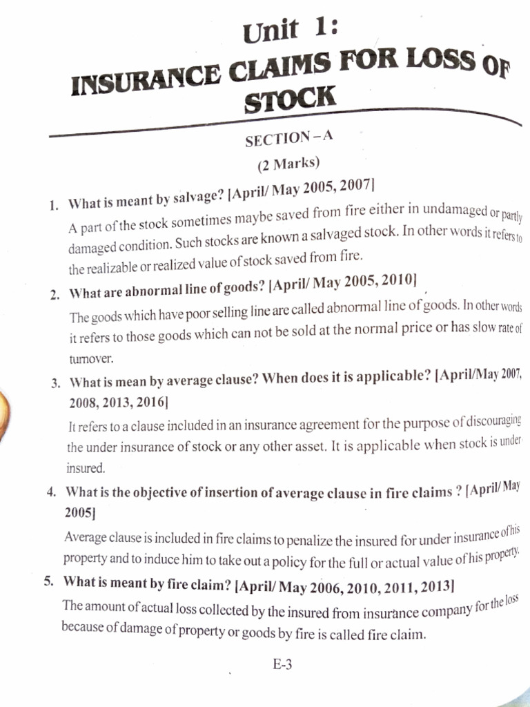 2 Marks Question Andanswers | PDF | Lease | Insurance