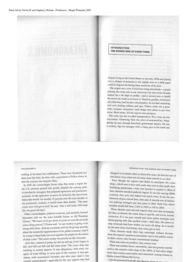 Freakonomics Introduction | PDF