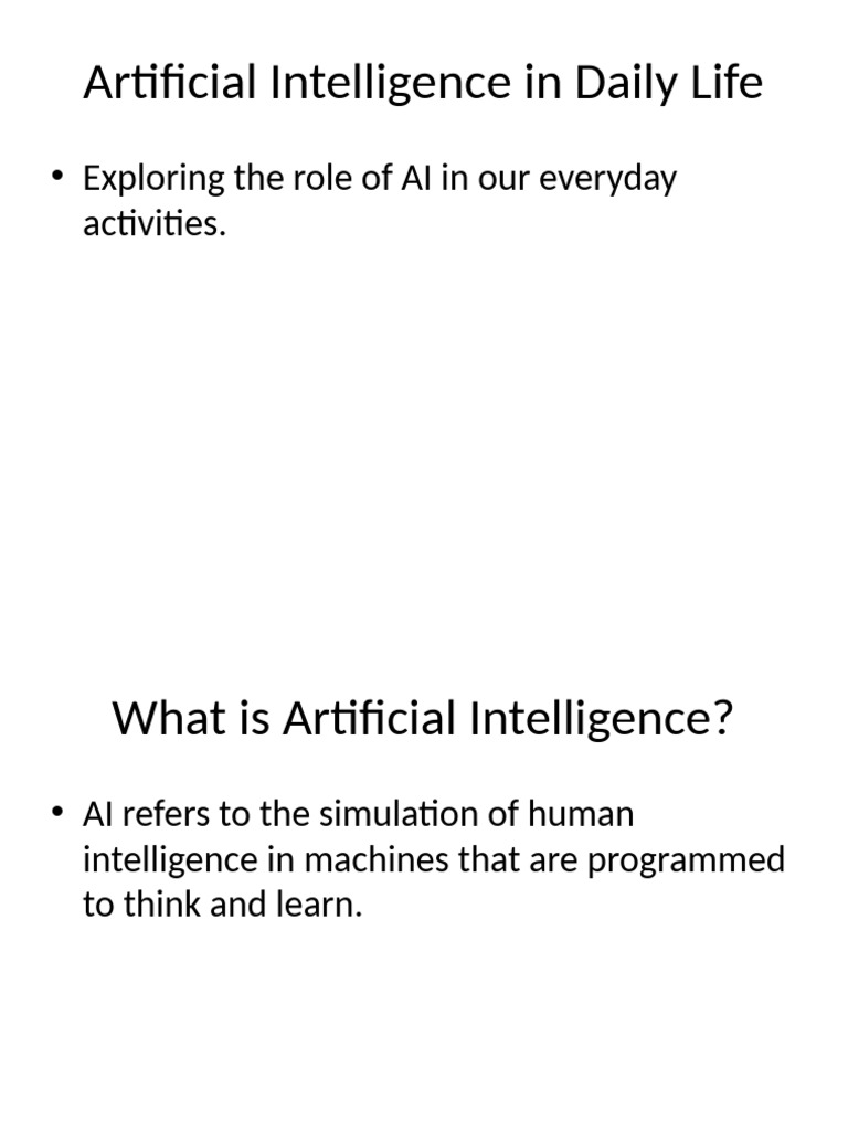 Artificial Intelligence in Daily Life | PDF