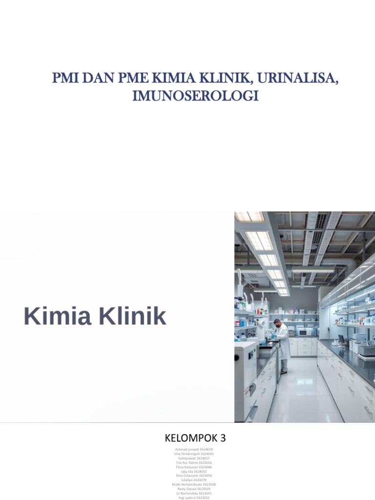 Pemantauan Mutu Kimia Klinik dan Urinalisa | PDF