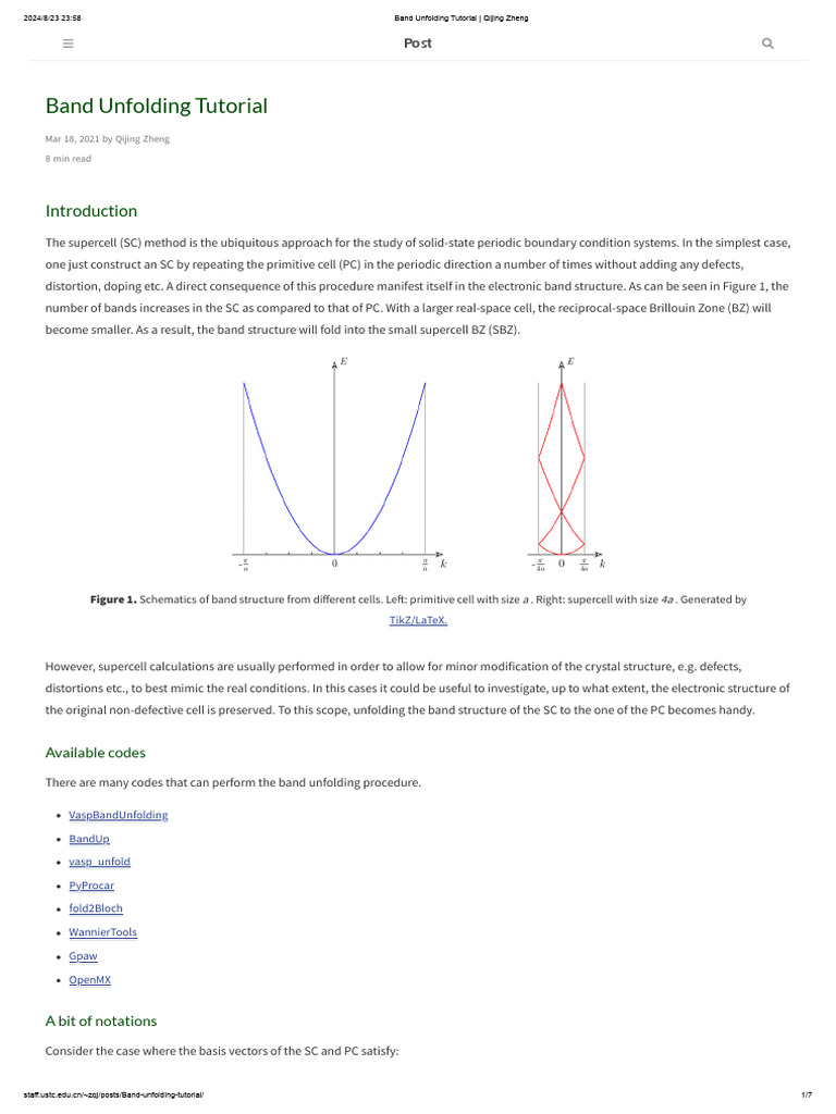 Band Unfolding with VASP Tutorial | PDF | Multiplication | Applied And ...