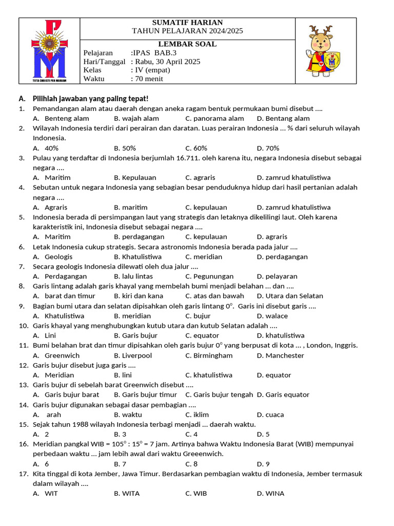 Soal PH Ipas Bab 3 Genap | PDF