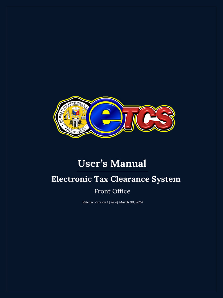 BIR Electronic Tax Clearance User Guide | PDF | Password | Login