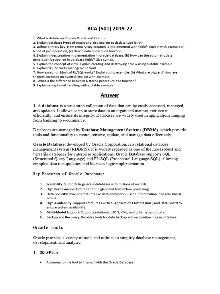 Bca 501 | PDF | Database Index | Databases