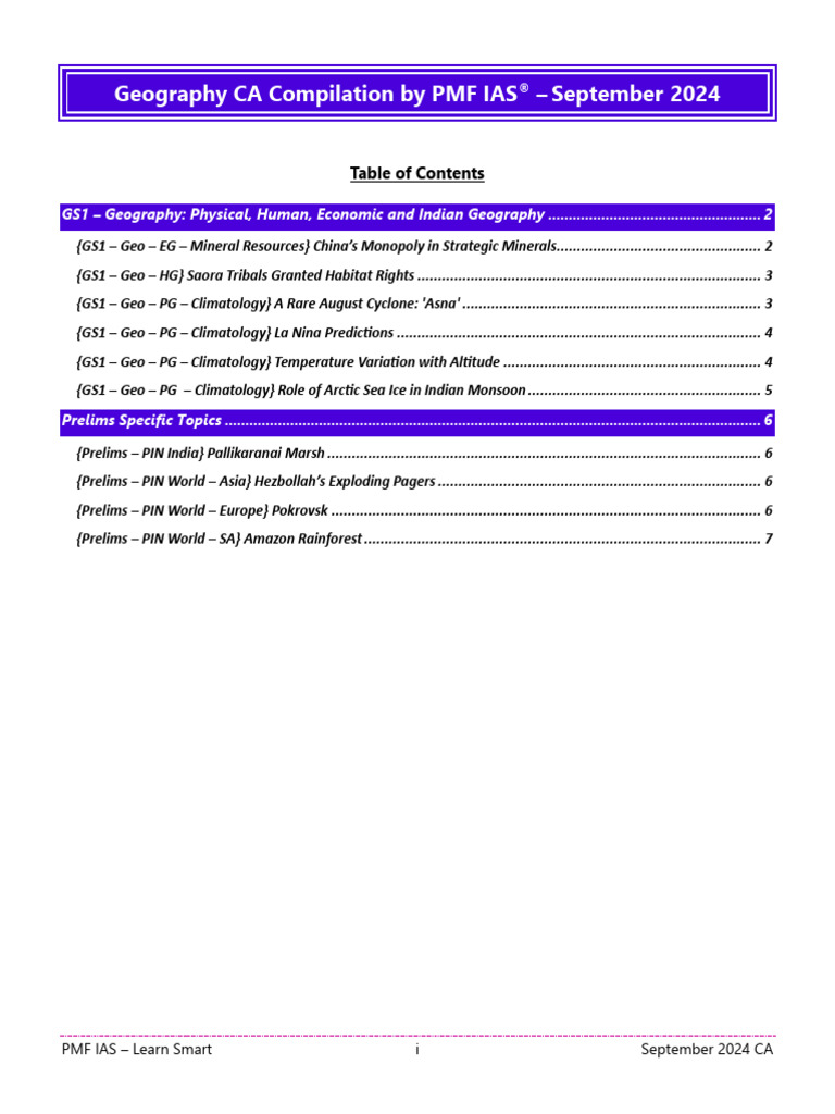 Pmfias CA Monthly Geo 2024 09 | PDF | Atmosphere Of Earth | Greenhouse ...