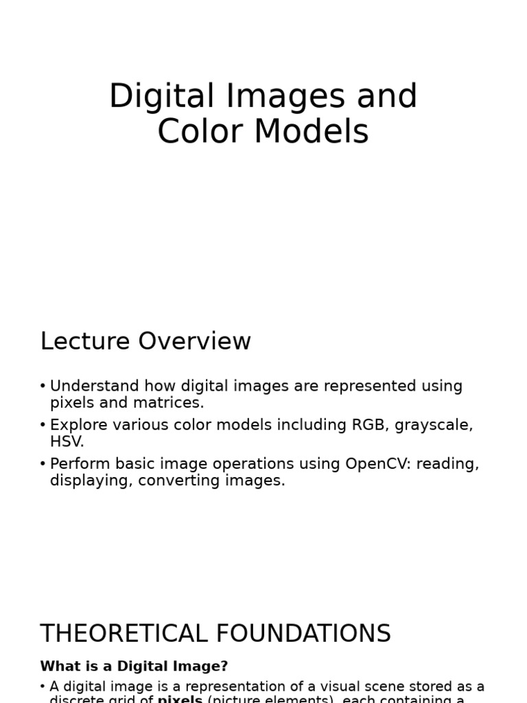 Computer Vision L2 - BSC | PDF | Image Resolution | Rgb Color Model