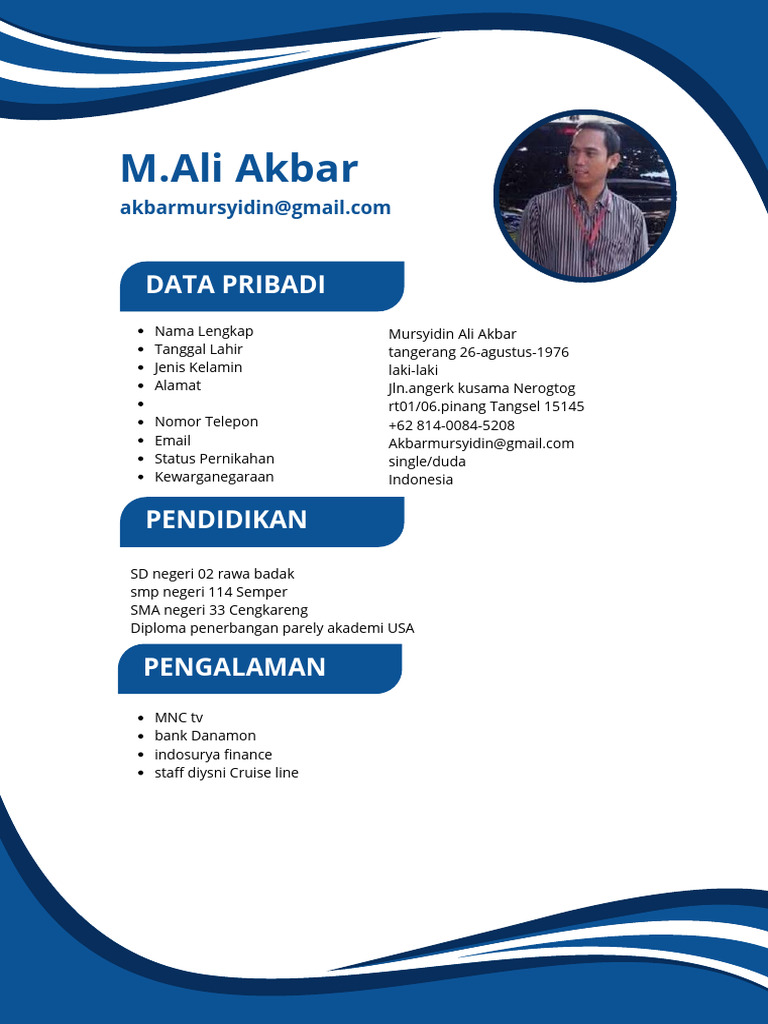 CV - Mursyidin Ali Akbar | PDF