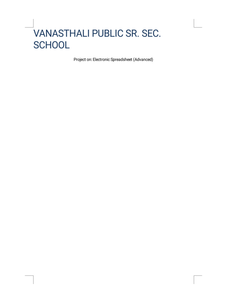 Advanced Electronic Spreadsheet Project | PDF | Spreadsheet | Computing