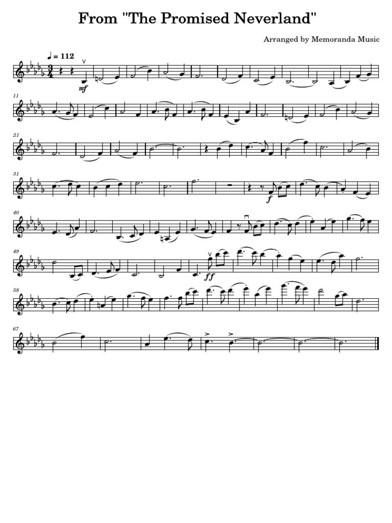 Music Arrangements from The Promised Neverland | PDF