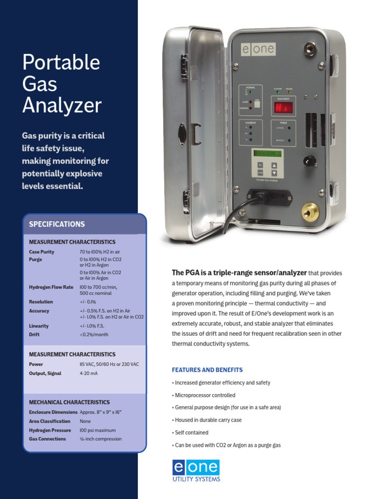 Eone Portable Gas Analyzer Brochure | PDF | Gases | Physical Sciences
