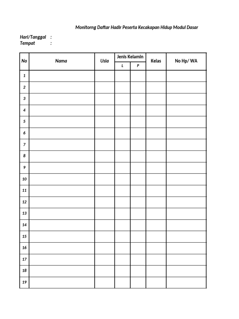 Format Absensi | PDF