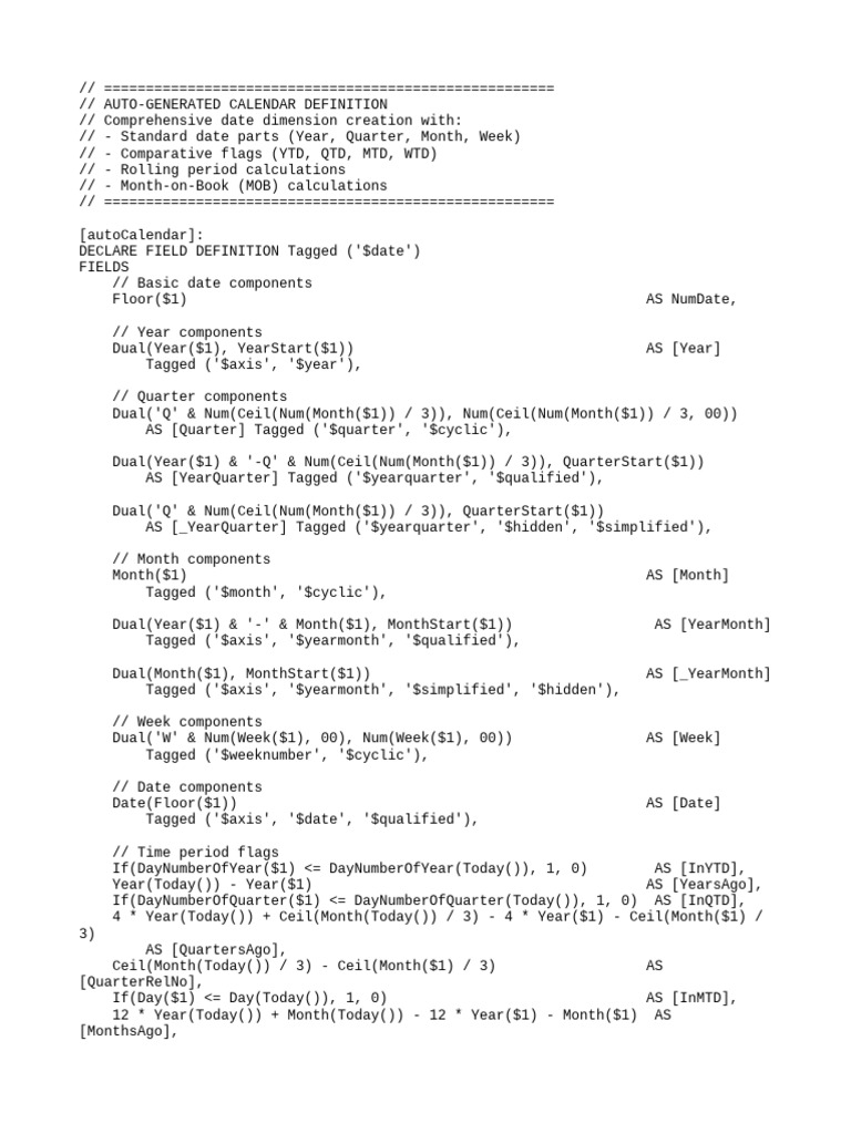 Date Dimension Creation Script | PDF