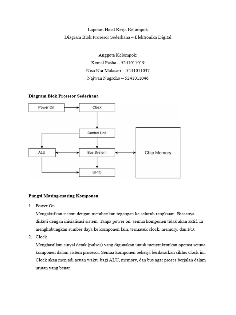 Laporan Prosesor Sederhana | PDF