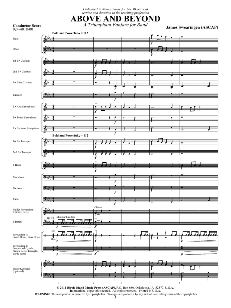 Above and Beyond Score | PDF | Saxophone | Music Technology