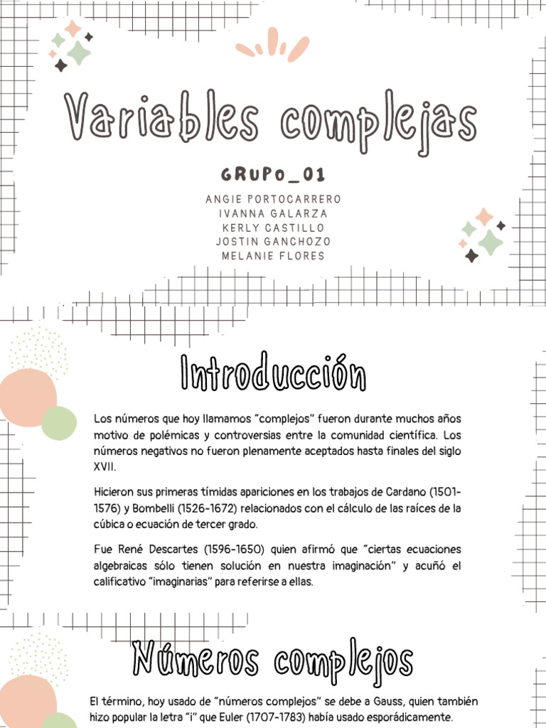 Variables Complejas-Grupo01 | PDF | Número complejo | Análisis complejo
