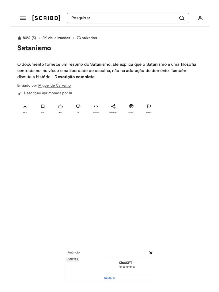Entendendo o Satanismo Moderno | PDF