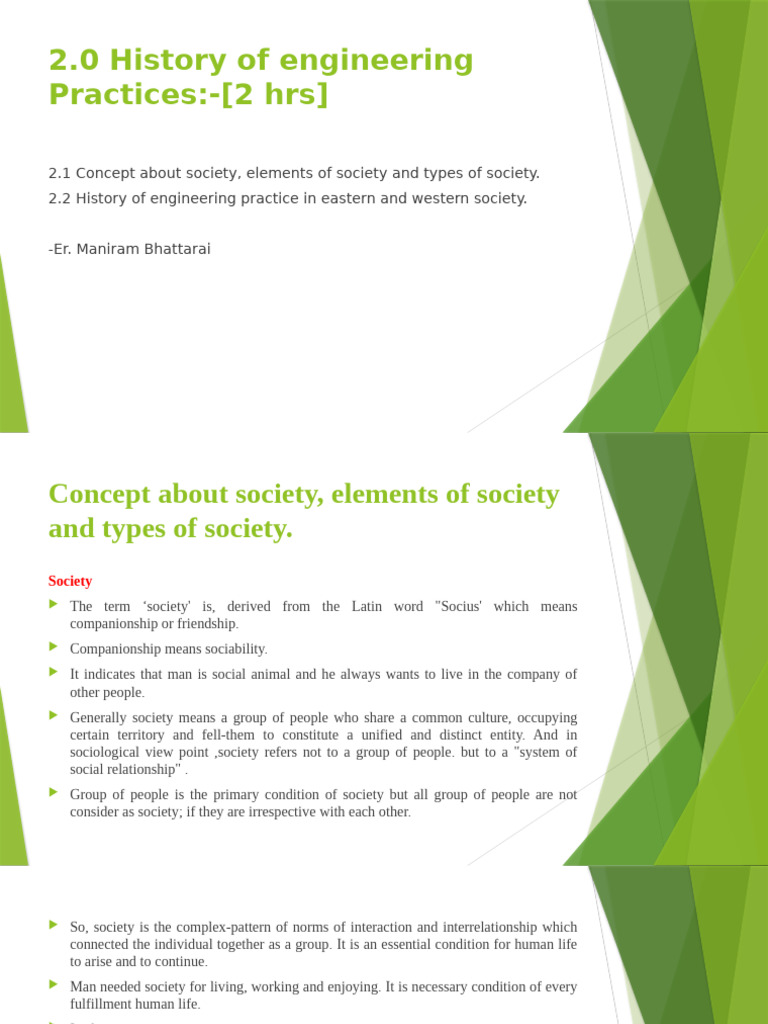 2.0 History of Engineering Practices | PDF | Pastoralism | Society