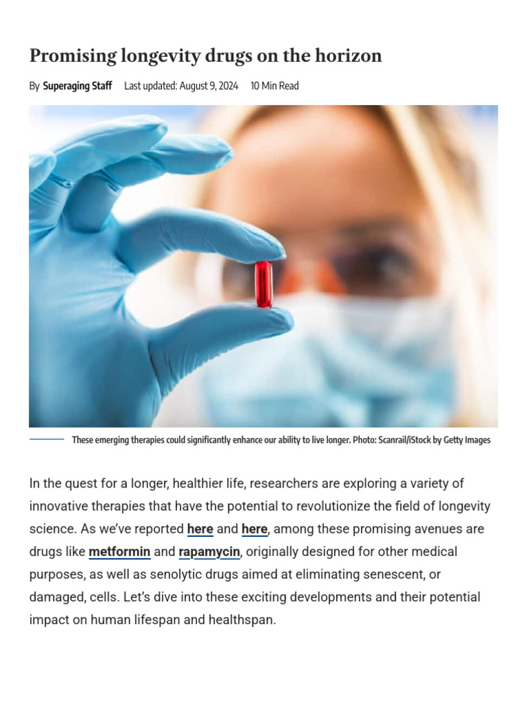 Promising Longevity Drugs On The Horizon - SuperAging | PDF ...