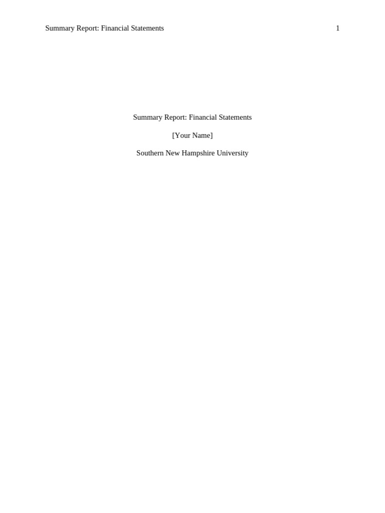 ACC 201 Financial Summary Report | PDF | Equity (Finance) | Balance Sheet