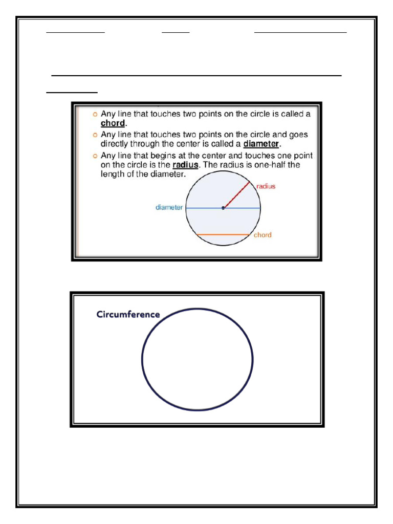 Circle Geometry and Area Activities | PDF | Area | Circle
