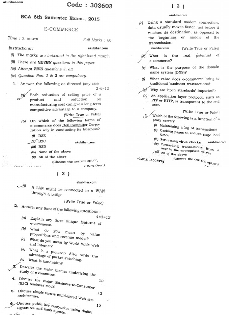 Bca 6 Sem e Commerce 2015 | PDF