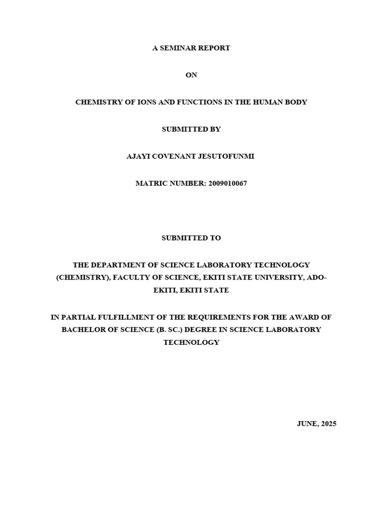 CHEMISTRY OF IONS AND BODY FUNCTIONS - Corrected-1 | PDF | Ion | Muscle ...
