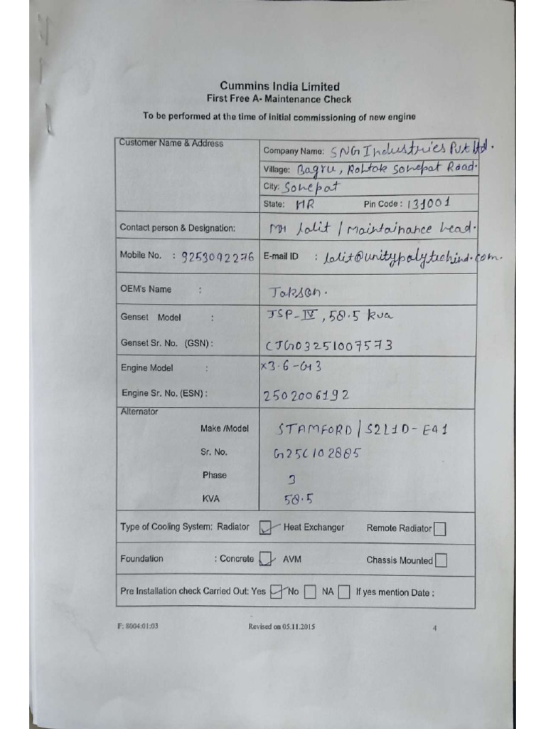 SNG Industries A Check - Compressed | PDF
