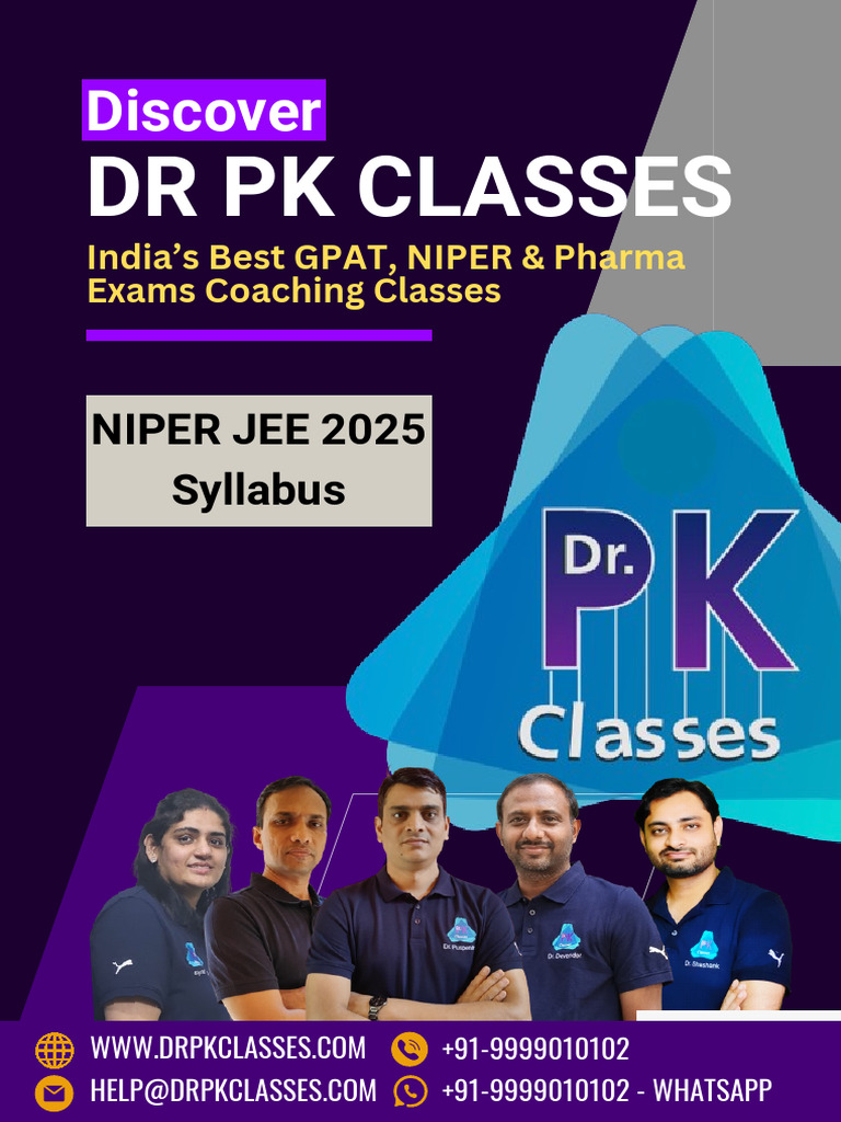NIPER JEE 2025 Syllabus Overview | PDF | Metabolism | Titration