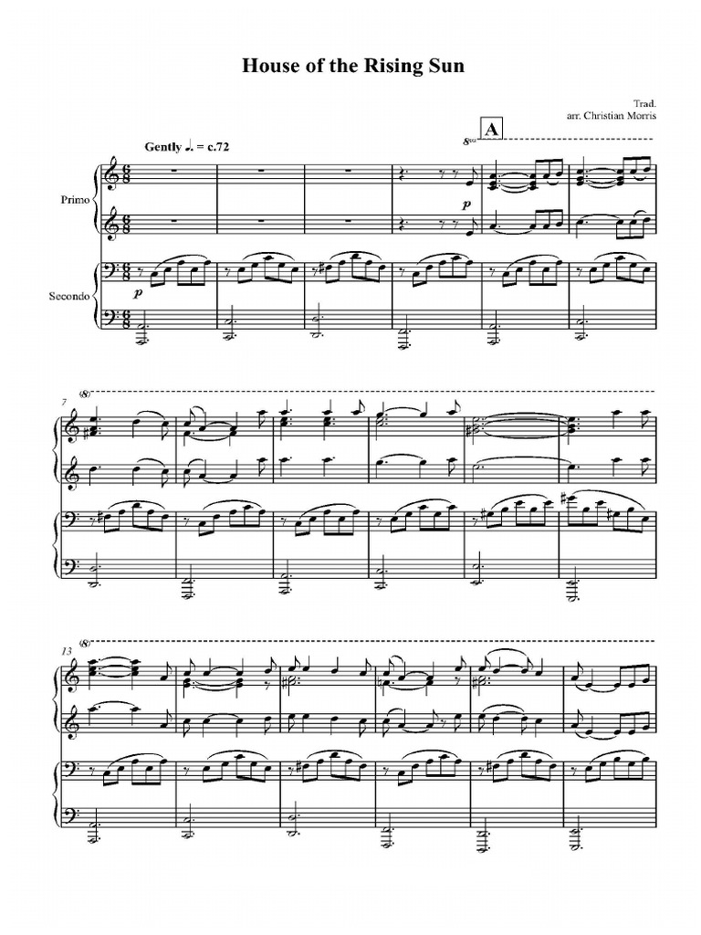 House of The Rising Sun (Piano Duet) | PDF
