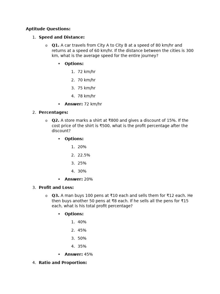 Aptitude and Logical Questions - Medium Complexity | PDF
