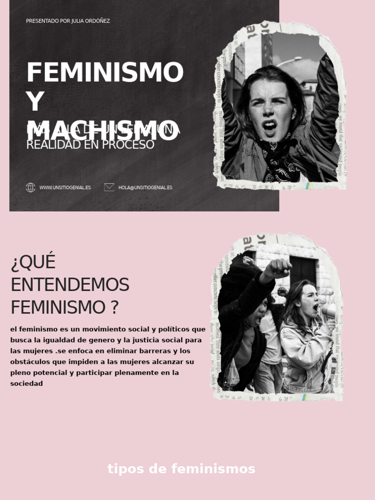 Presentación Mujeres y Feminismo Moderno Rosa y Negro | PDF | Estudios ...