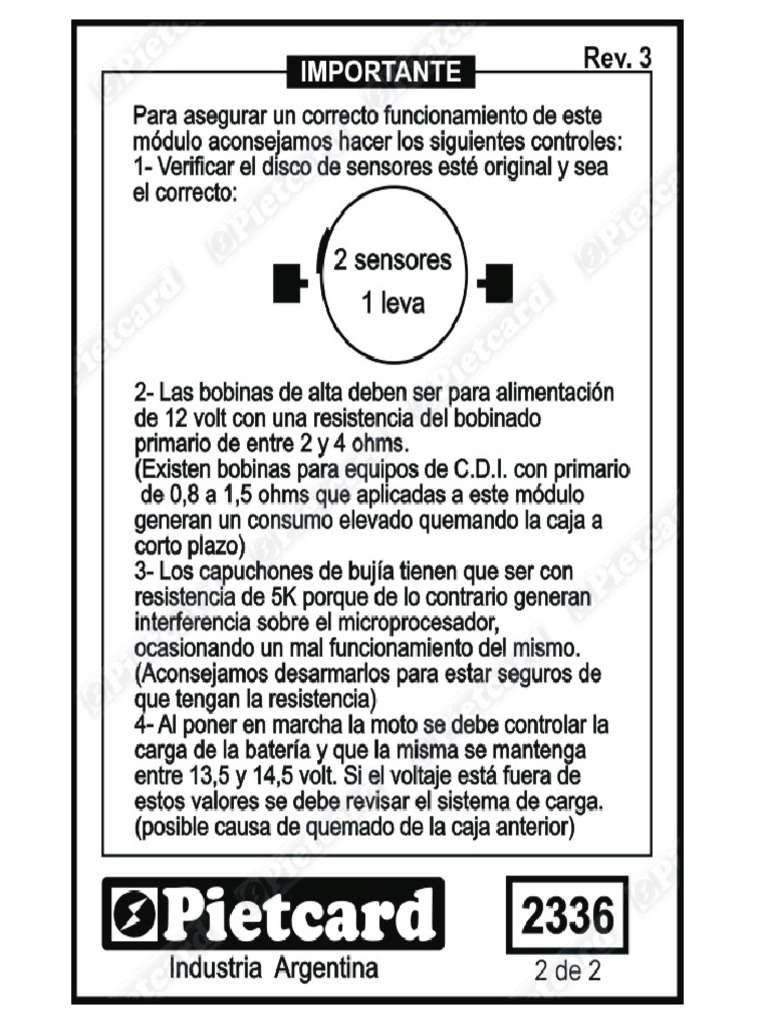2336 Pietcard Tci Yamaha Maxim 20 Valvulas Aó 85 | PDF
