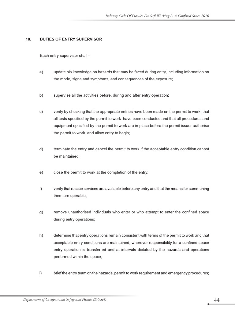 Confined Space Safety Guidelines 2010 | PDF | Safety | Occupational ...