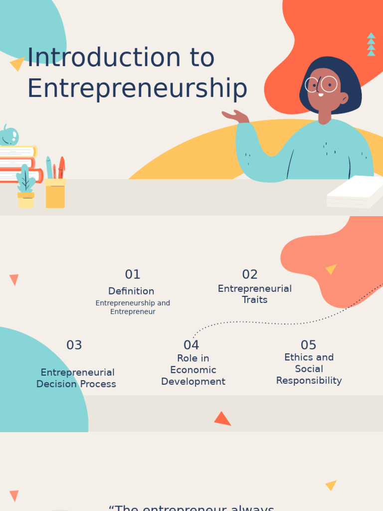 Introduction To Entrepreneurship LESSON 1 | PDF | Entrepreneurship ...