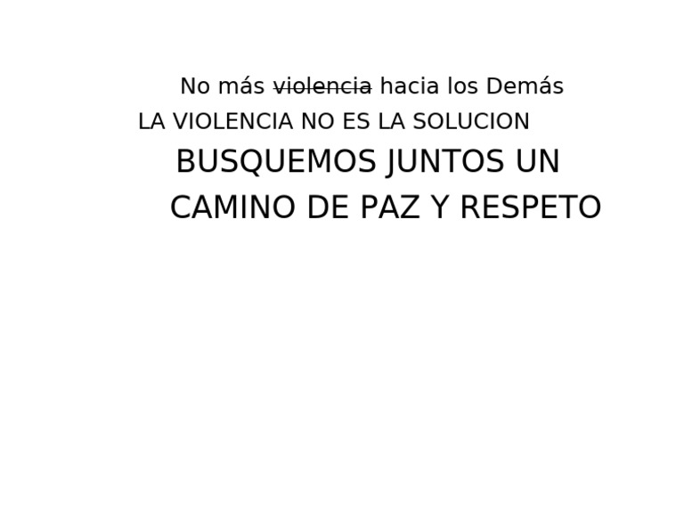 No Más Violencia Hacia Los Demás | PDF