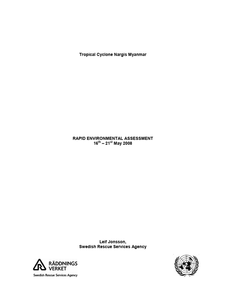 UN Environment OCHA Joint Unit Mission Report - 2008 Myanmar Cyclone ...