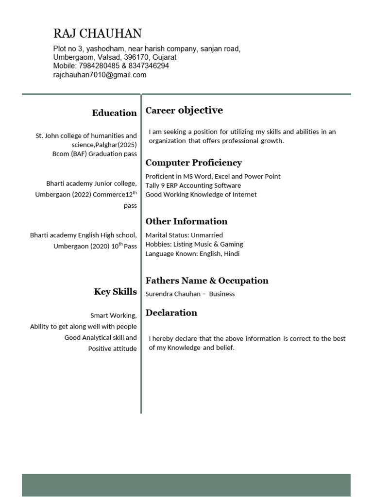 Raj Chauhan Resume | PDF