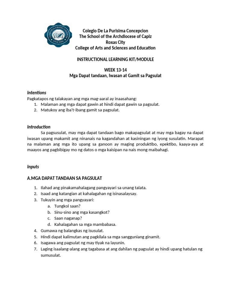 Week 13 Fil 2 (Pre-Final) | PDF