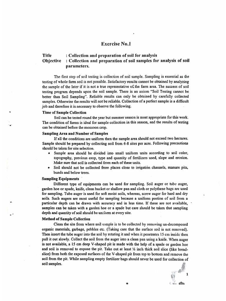 Soil Sampling | PDF