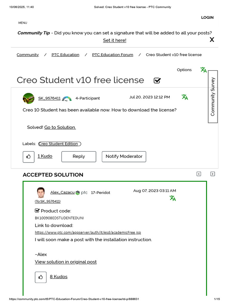 Creo 10 Student Free License Guide | PDF | Computing | Software