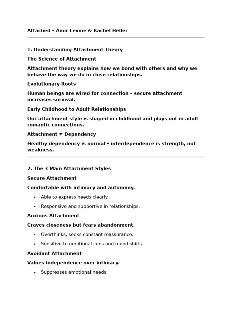Attached - Amir Levine & Rachel Heller | PDF | Attachment Theory ...