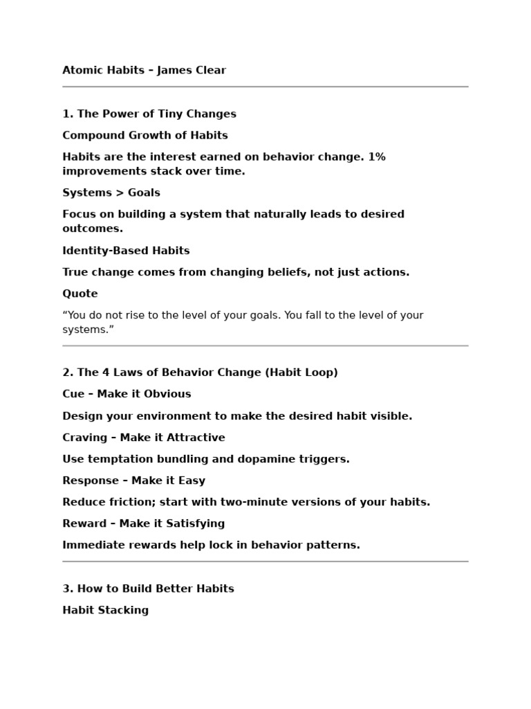 Atomic Habits - James Clear | PDF | Habits | Behavior