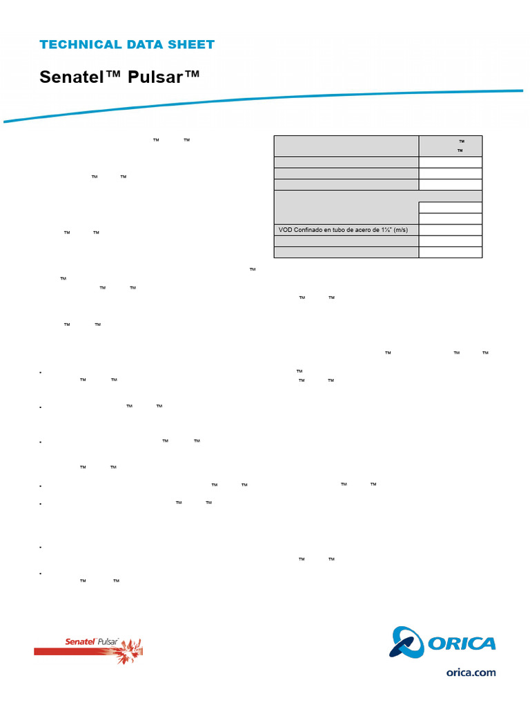 Emulsión Explosiva Senatel™ Pulsar™ | PDF