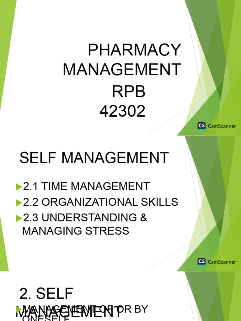 Self Management | PDF | Time Management | Professional Skills
