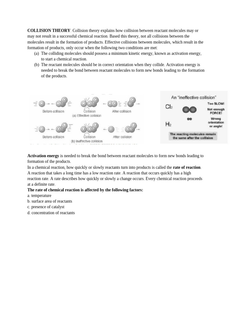 Understanding Collision Theory in Chemistry | PDF